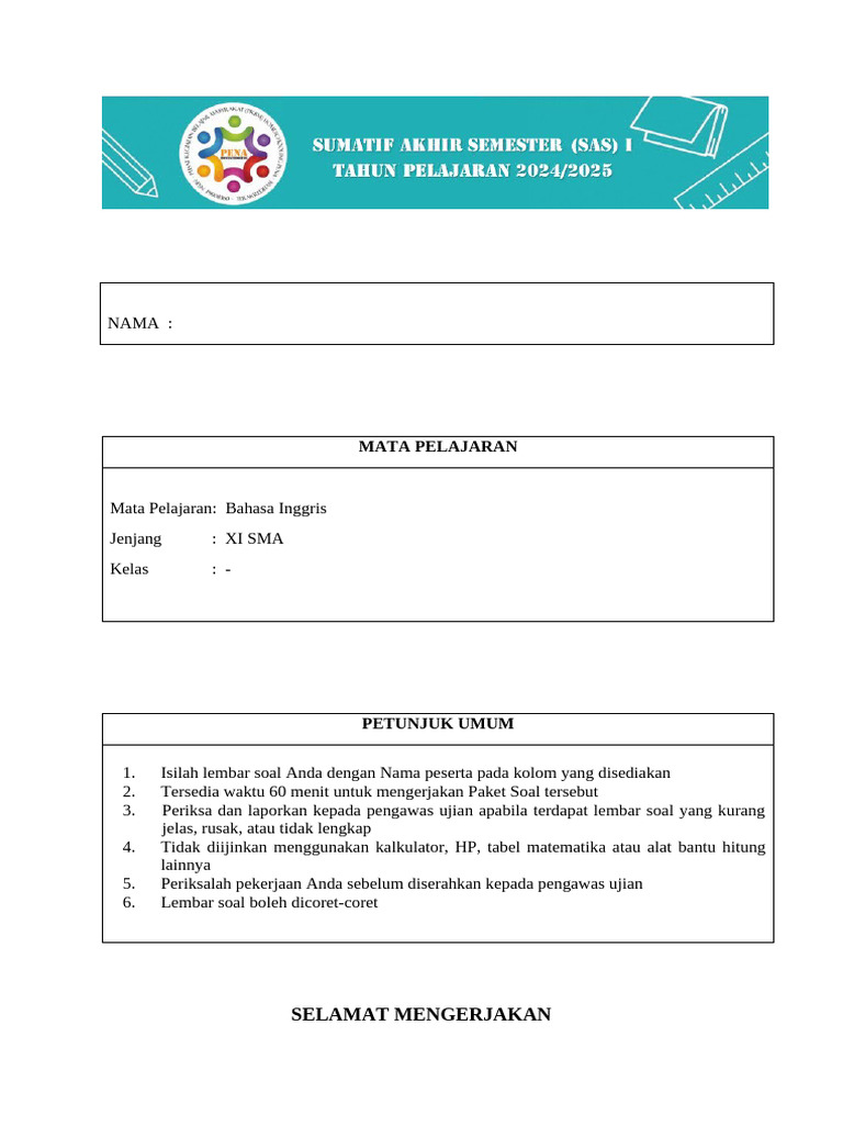 Bahasa Inggris (Sas I 2024-2025 Xi Sma) | PDF | Temple