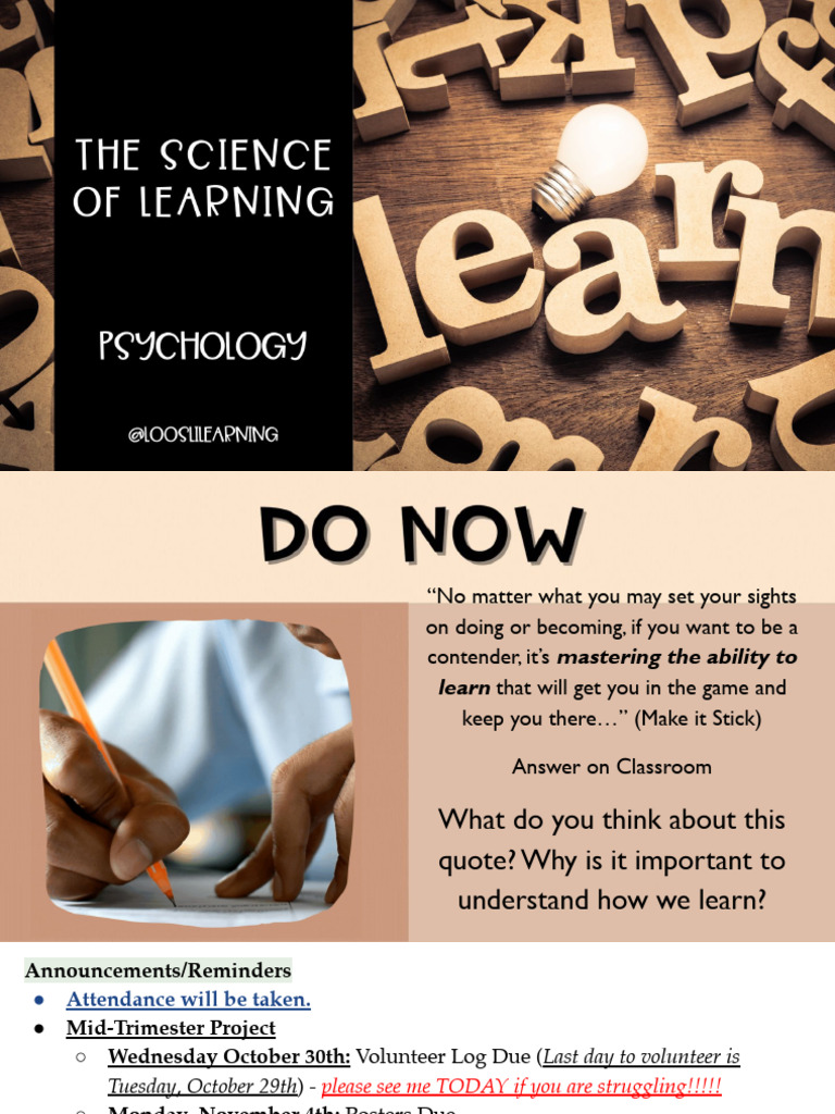 The Science of Learning (Learning + Cognitive Psychology) | PDF ...