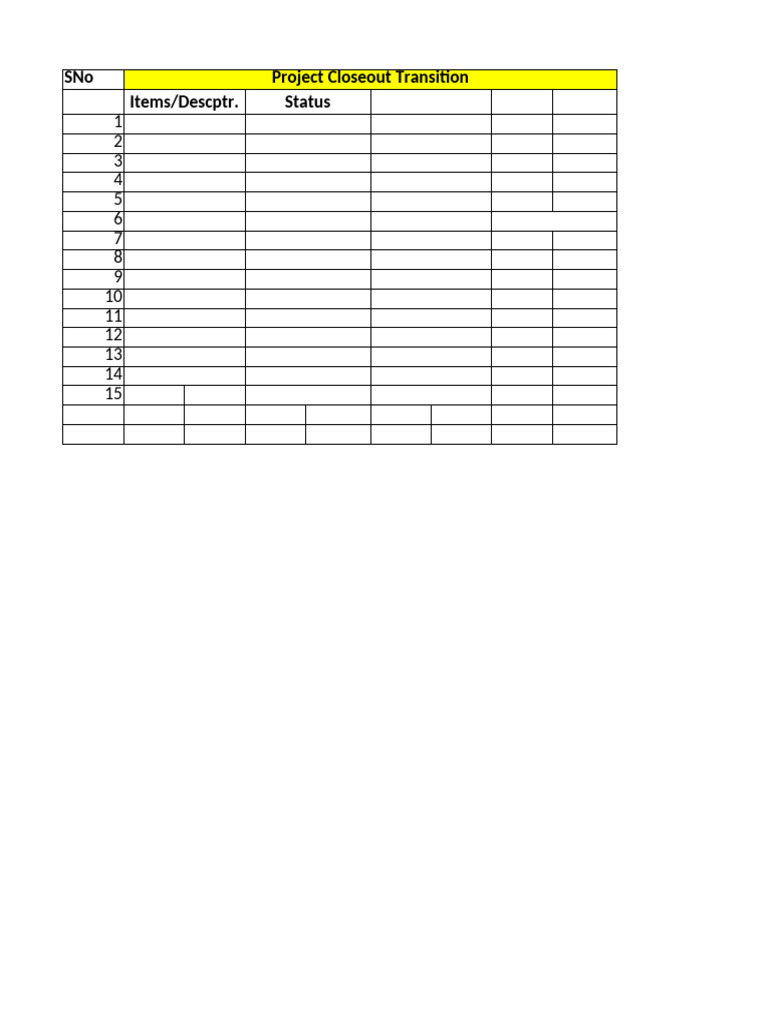 Project Closeout Transition | PDF