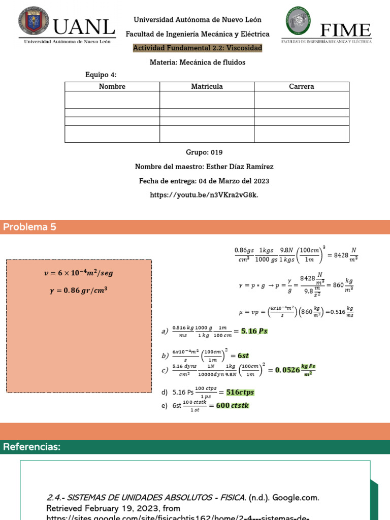 AF2.2.-Viscosidad | PDF | Ingeniería mecánica | Mecánica
