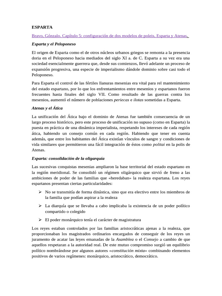 Esparta: Sociedad y Sistema Político | PDF | Esparta | Mundo grecorromano