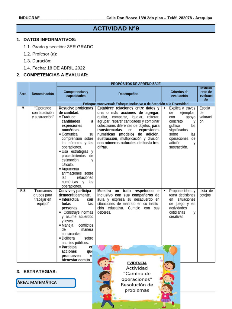 Actividades de Matemáticas para 3er Grado | PDF | Sustracción