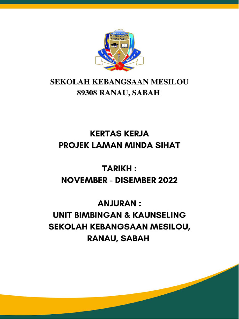 Kertas Kerja Laman Minda Sihat | PDF