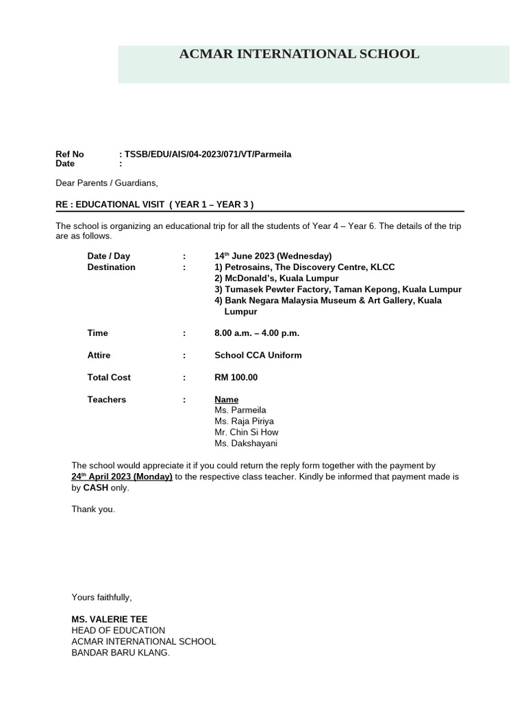 Field Trip Full Day KS1 | PDF