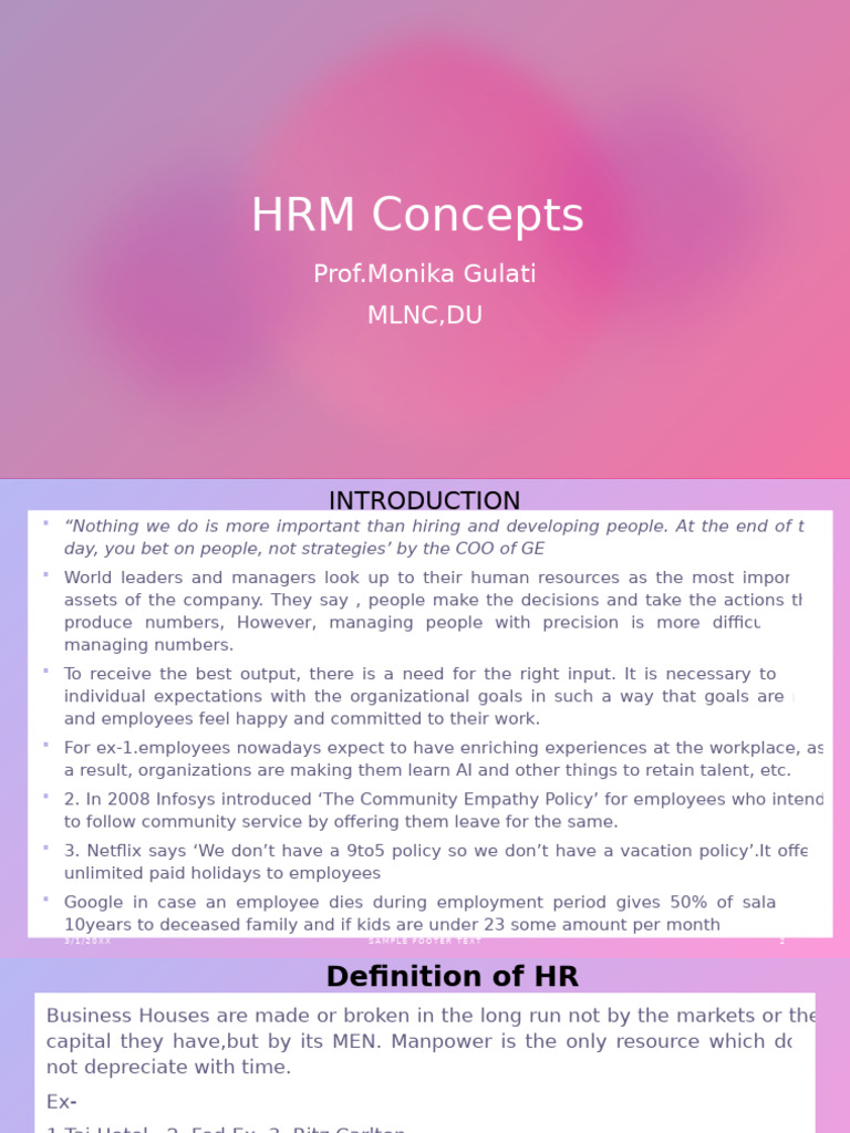 2.HRM Concepts 24-25 | PDF | Human Resource Management | Behavioural ...