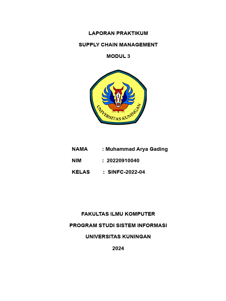 Laporan Praktikum SCM Modul 3 Muhammad Arya Gading | PDF