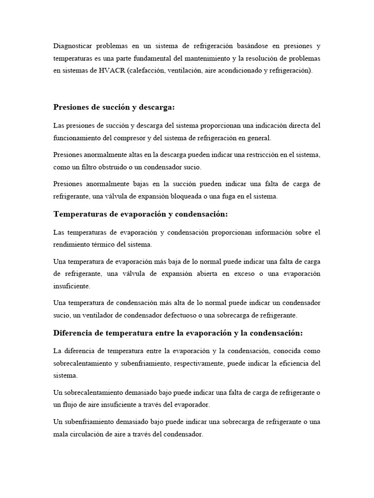 Diagnosticar Problemas en Un Sistema de Refrigeración Basándose en ...