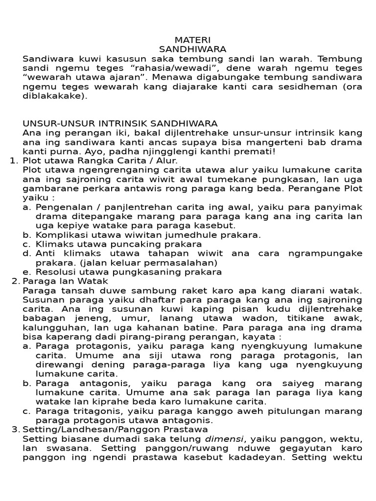 Materi Sandiwara | PDF
