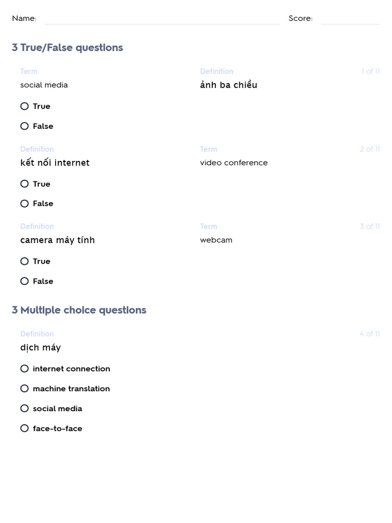Grade 8 Unit 10 - Quizlet | PDF