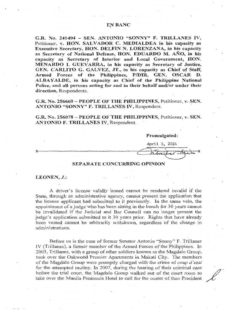 Trillanes Amnesty Case Review 2024 | PDF | Judiciaries | Legal Procedure
