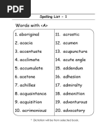 12th Grade Spelling Words LIst | PDF