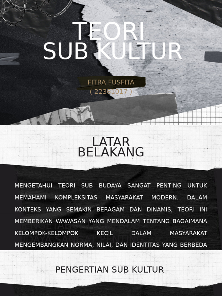 Teori Subkultur dan Kriminalitas | PDF