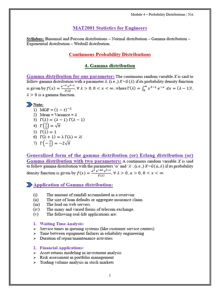 Exponential Distribution: Mean & Variance | PDF | Statistical Analysis ...