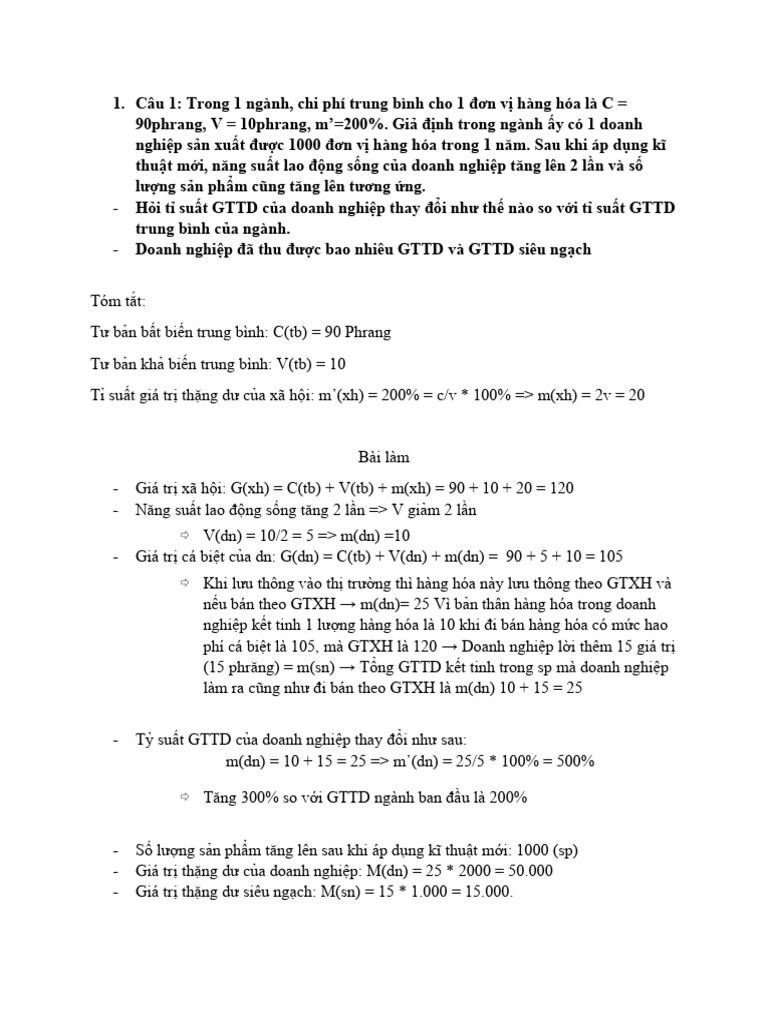 Bài Toán KTCT 2.0 | PDF