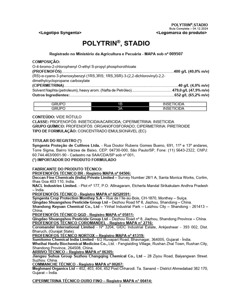Polytrin | PDF | Insetos | Insetos e seres humanos