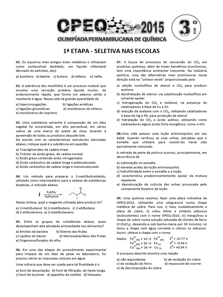 15632159035d2cc81fabe5d Opeq 2015 Fase I 3o Ano Modalidade III | PDF ...