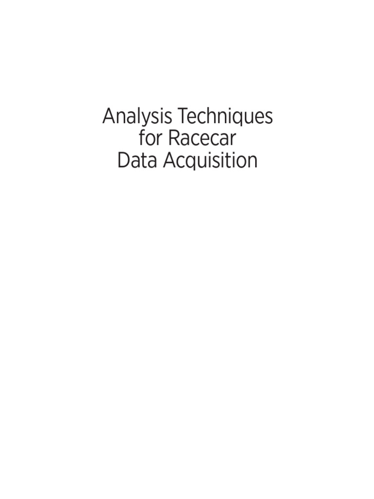 Analysis Techniques For Racecar Data Acquisition Second 3eqlneffyd ...