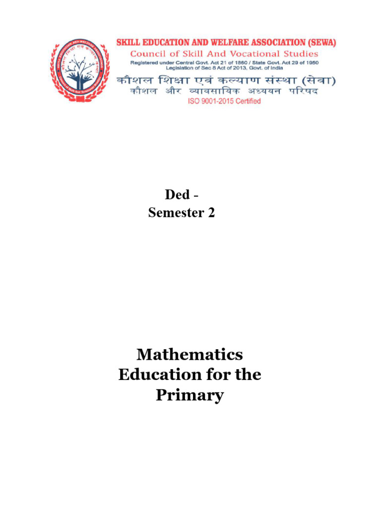 Mathematics Education for the Primary | PDF | Teachers | Curriculum