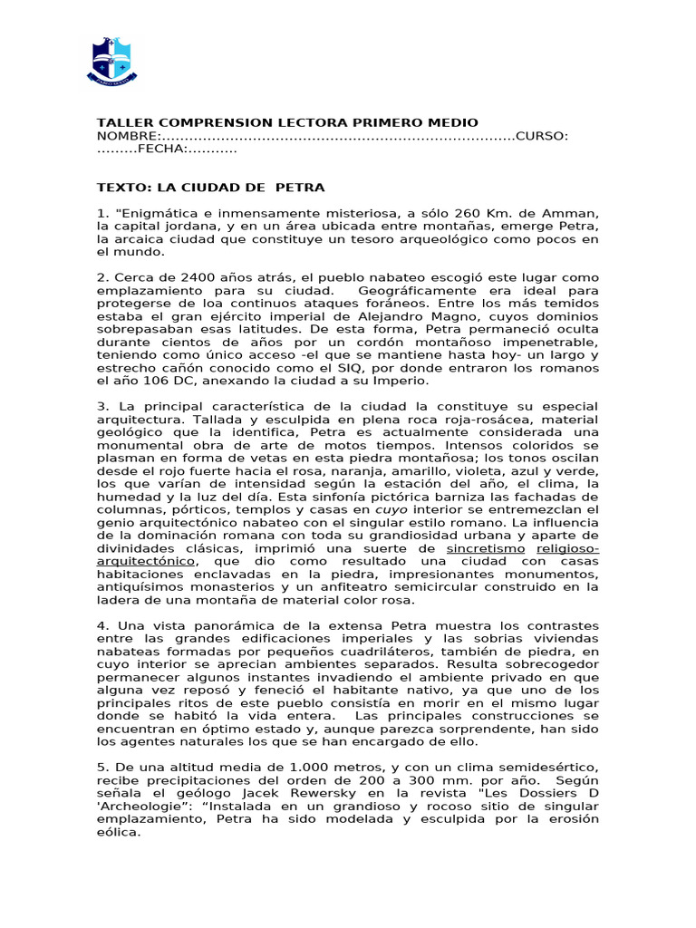 Taller sobre la Ciudad de Petra | PDF | imperio Romano