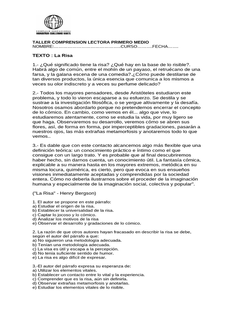 LECTURA 111 - La RISA - Texto Original | PDF | La risa | Comiendo
