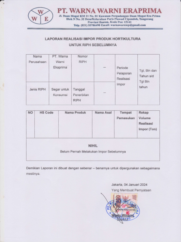 LAPORAN REALISASI IMPORT - Compressed | PDF