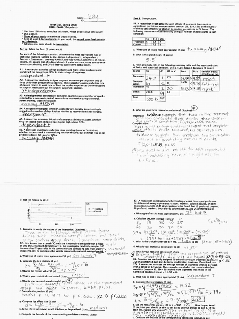 Practice Final Key | PDF