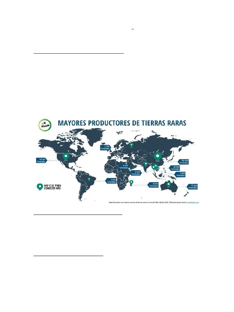 Tierras Raras: Producción y Demanda Global | PDF | Átomos