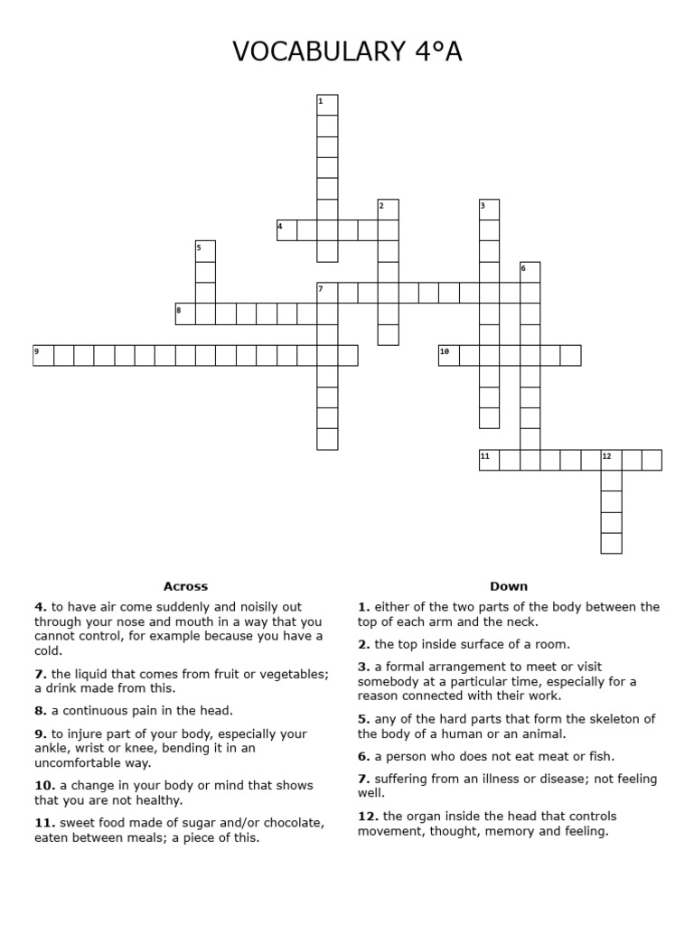 VOCABULARY - Crossword Labs | PDF
