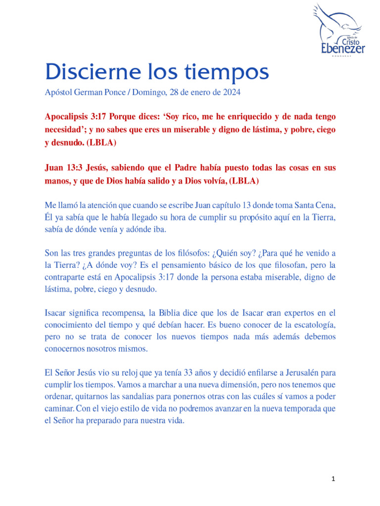Discierne Los Tiempos | PDF