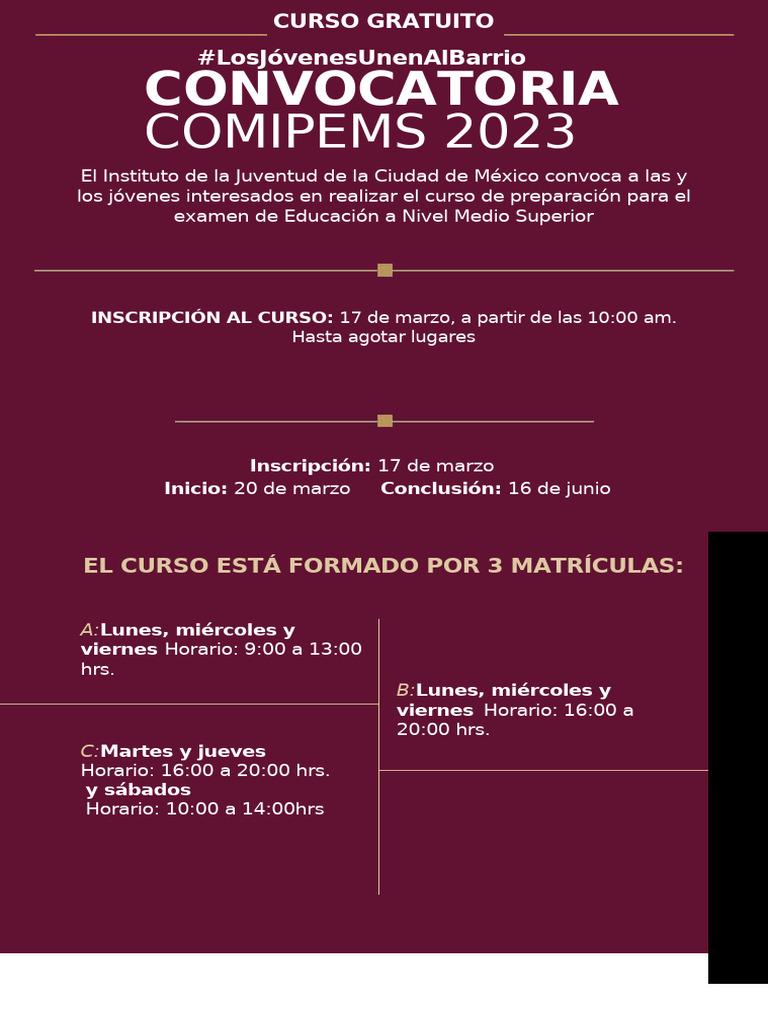 Curso Gratuito COMIPEMS 2023 | PDF
