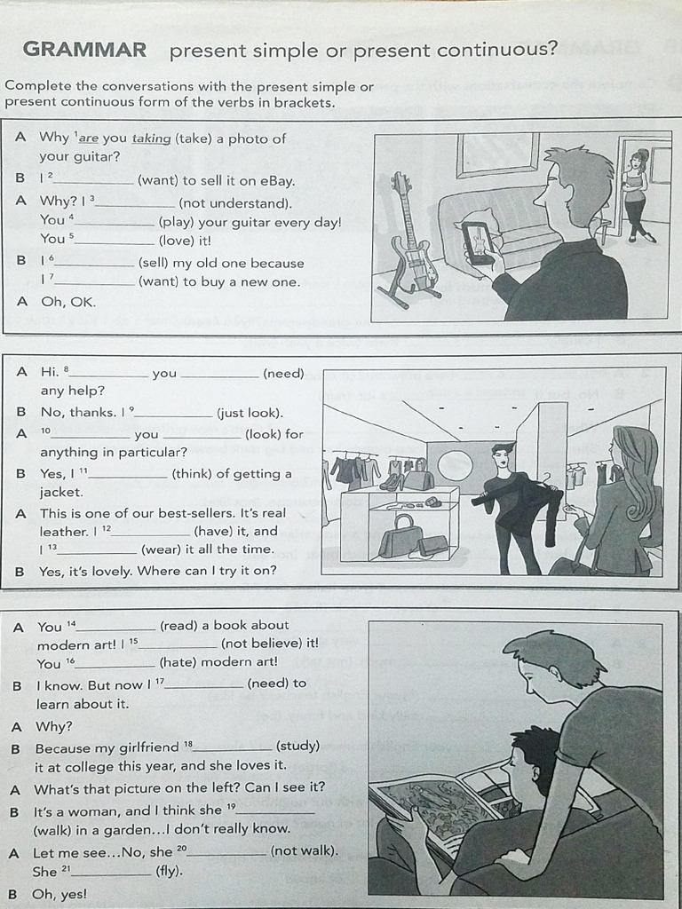 Present Tenses Intermediate | PDF
