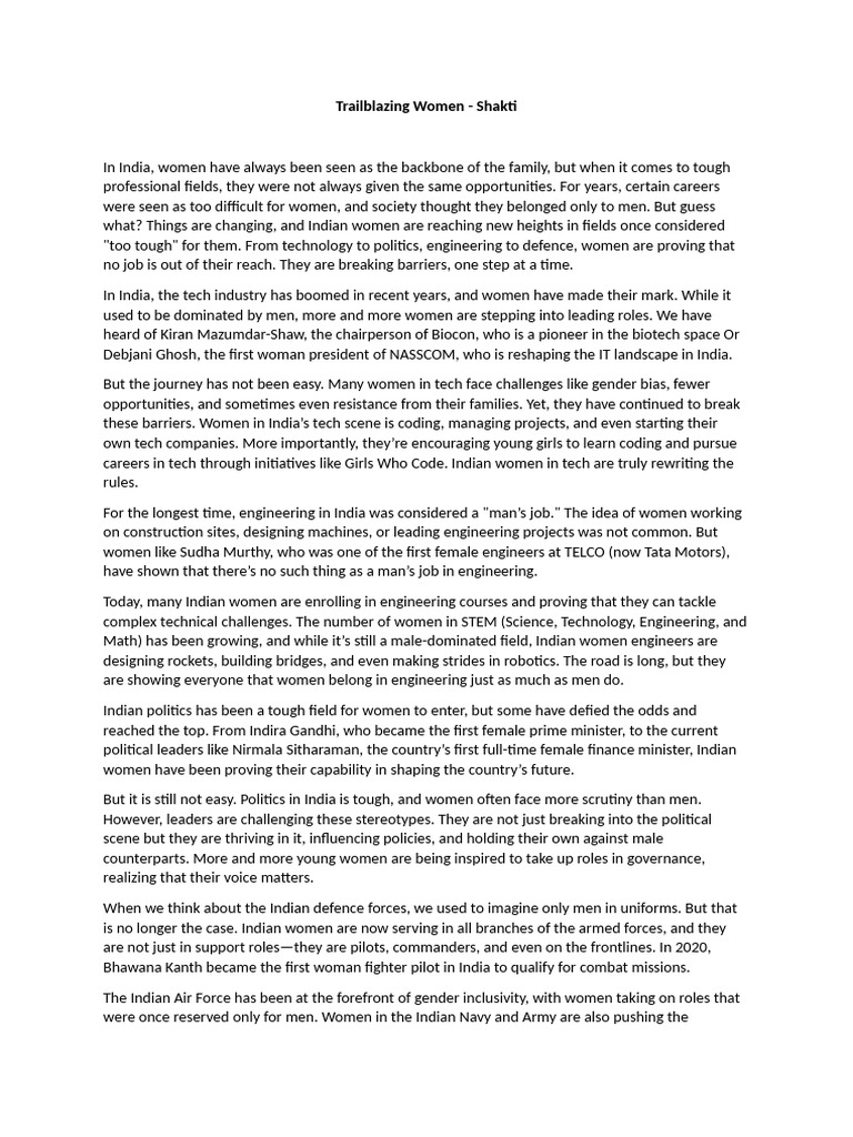 Trailblazing Women | PDF | Woman | Gender
