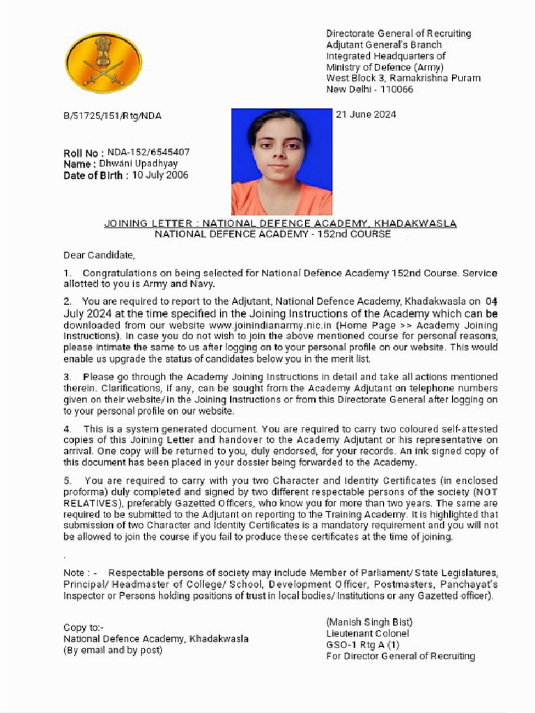 Nda Joining Letter | PDF