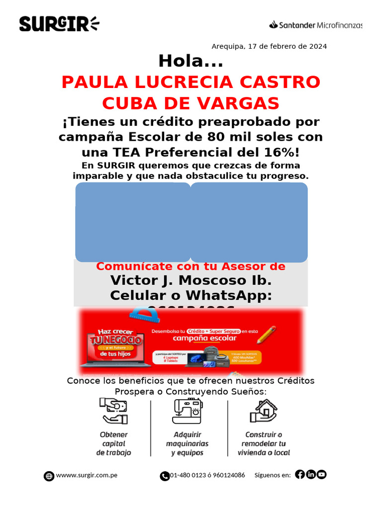Formato de Campaña A Clientes - Invitacion Surgir 2025 | PDF