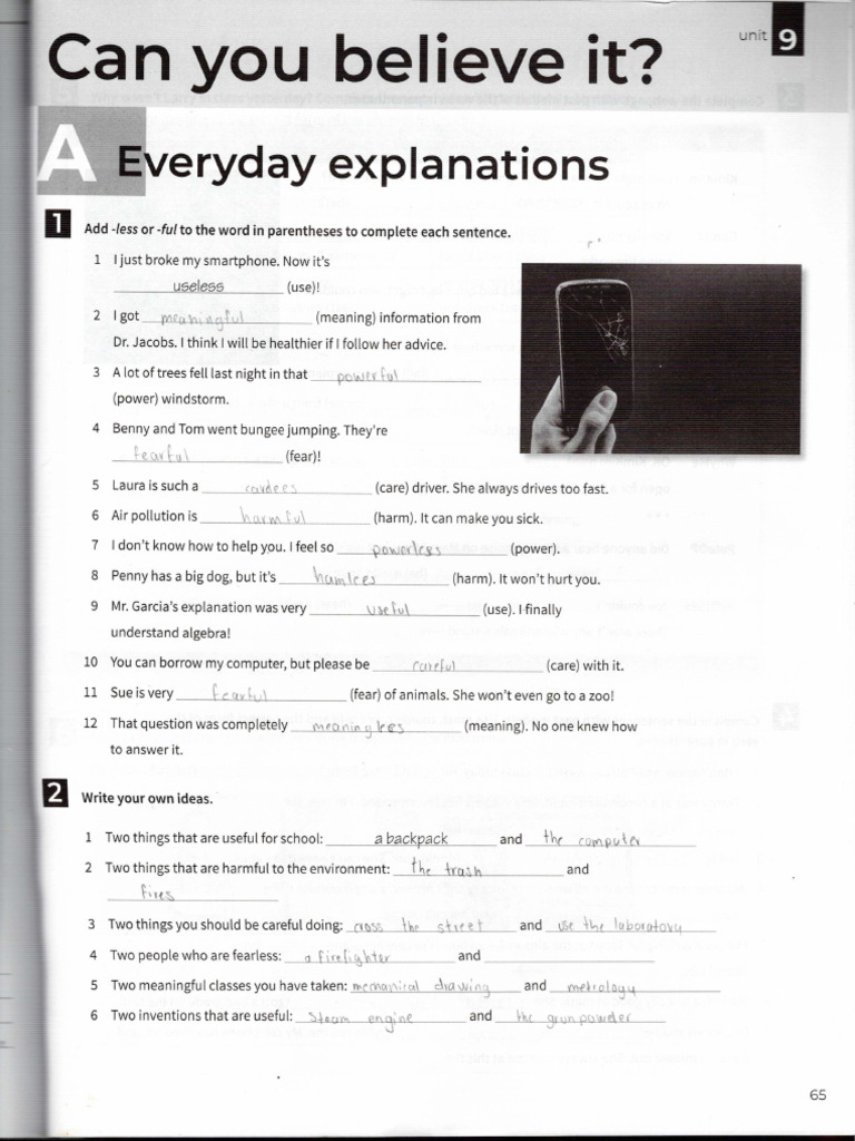 Workbook - Units 9a and 9B | PDF