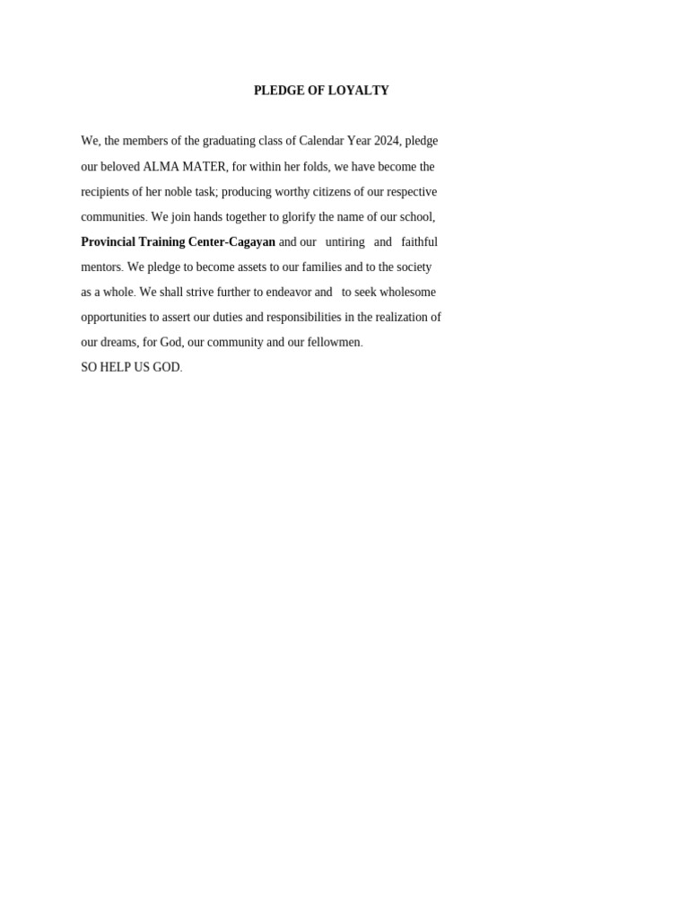 Pledge of Loyalty | PDF