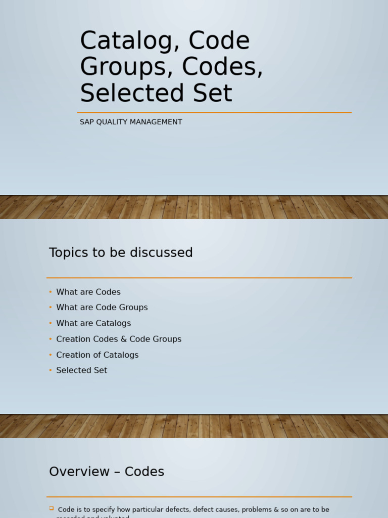 Understanding Codes and Catalogs in SAP | PDF