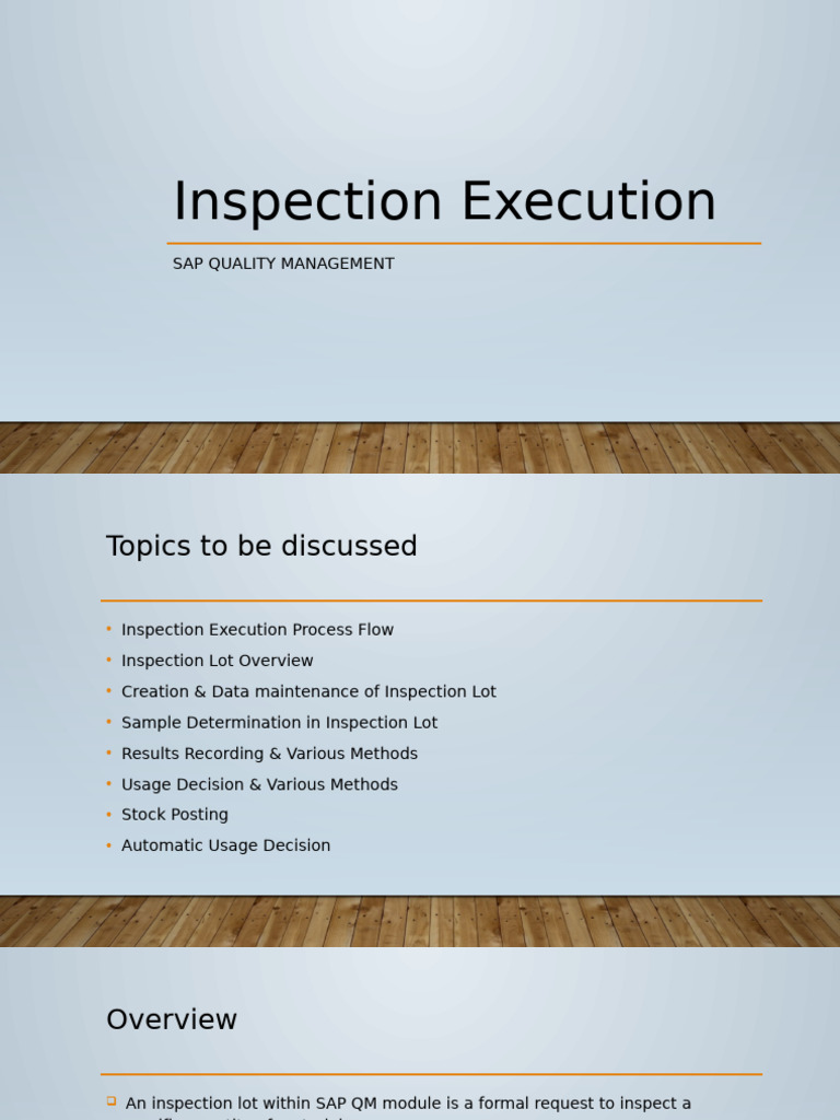 Inspection Execution | PDF