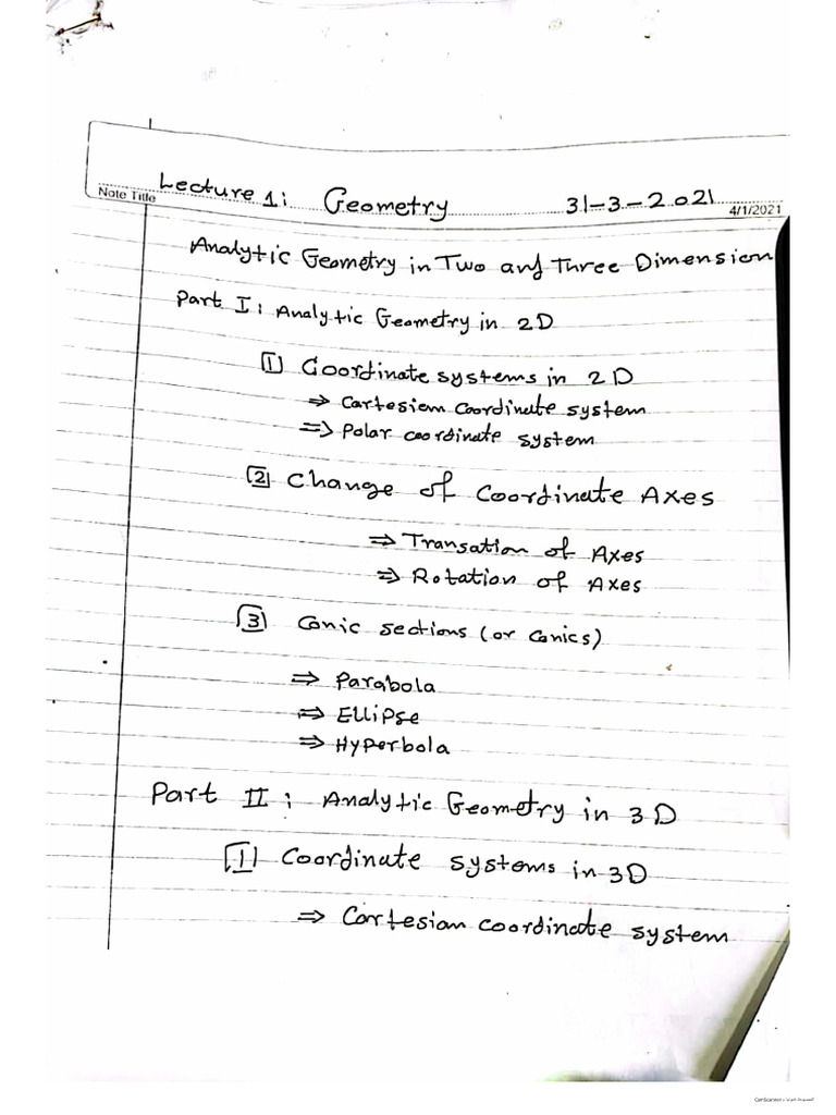 Analytic geometry | PDF