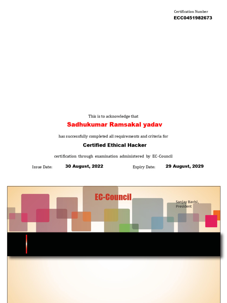 ECC CEH Certificate | PDF