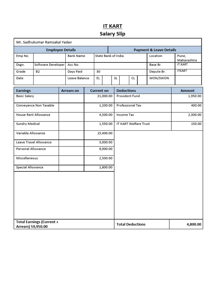 Salary Slip PDF | PDF