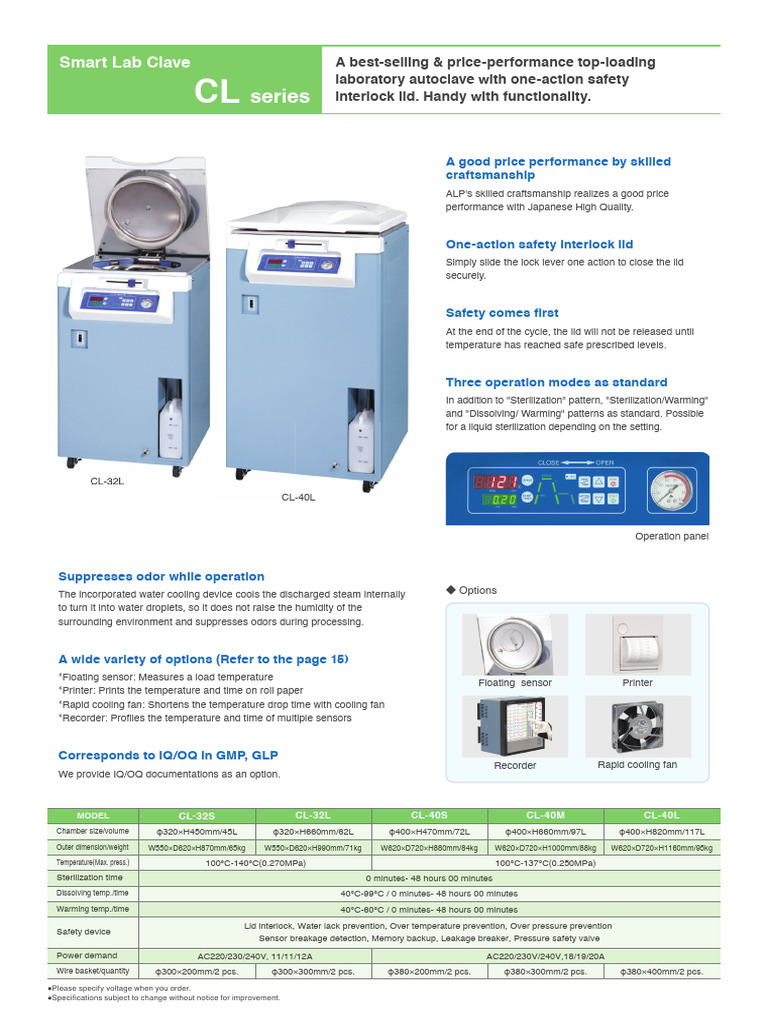 ALP Autoclave-Cl-Cldp - Enviroterm | PDF | Sterilization (Microbiology ...