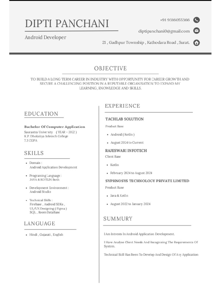 Dipti_Android_Developer | PDF