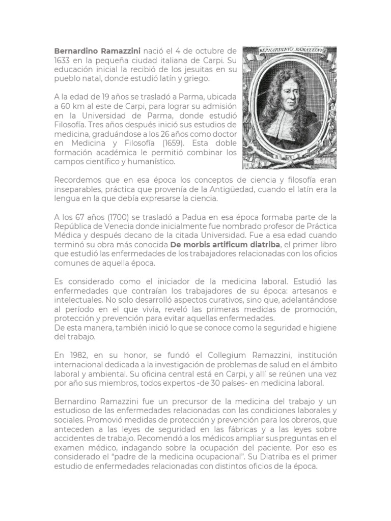 Bernardo Ramazzini - 100813 | PDF