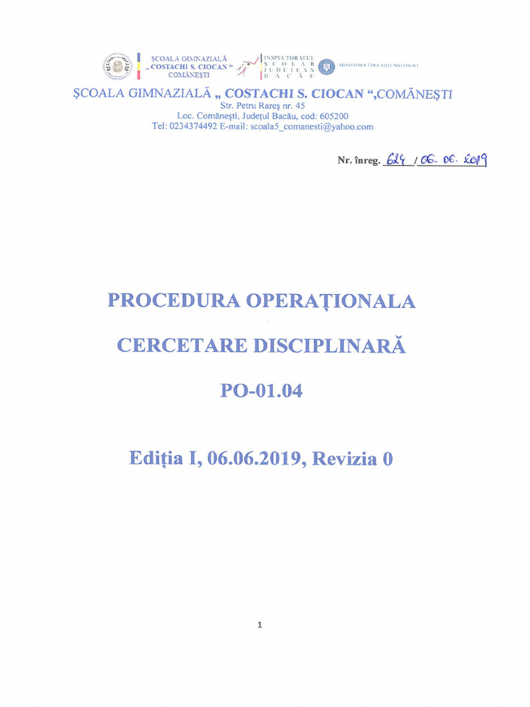 Po 01.04 Cercetare Disciplinara | PDF