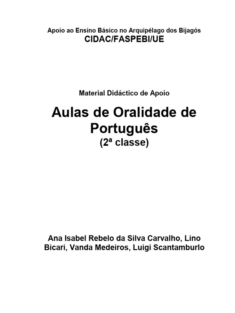 Aulas de Oralidade em Português | PDF | Família | Português (idioma)