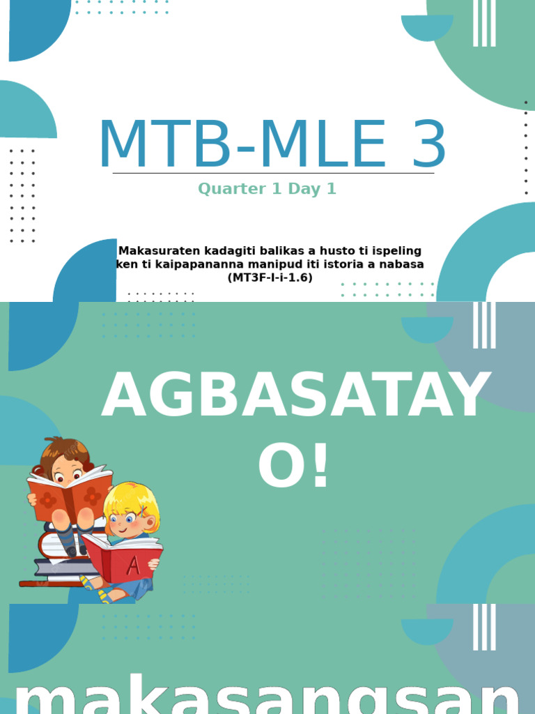 MTB MLE 3 Q1 Day 1 | PDF