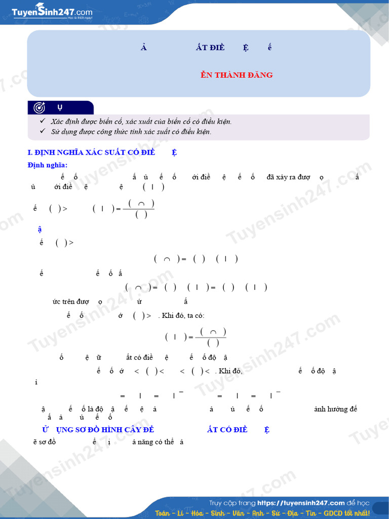 Buoi 30 Xac Suat Co Dieu Kien Tiet 1 1728868851 | PDF