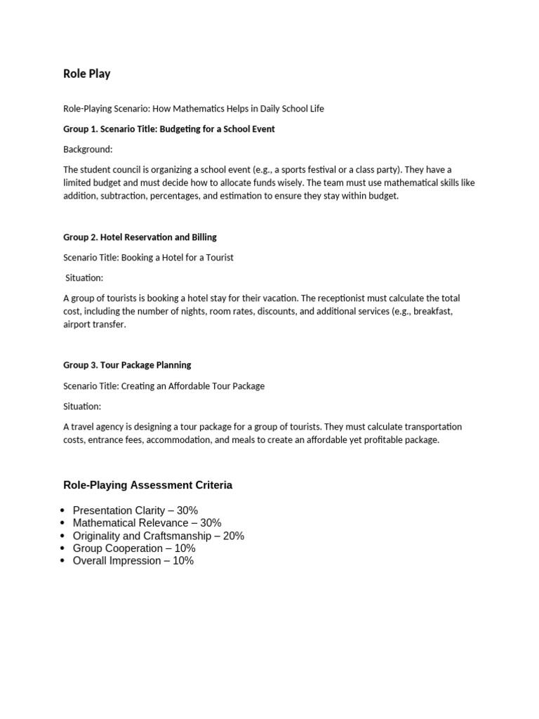 Week 2 Act Role Play | PDF