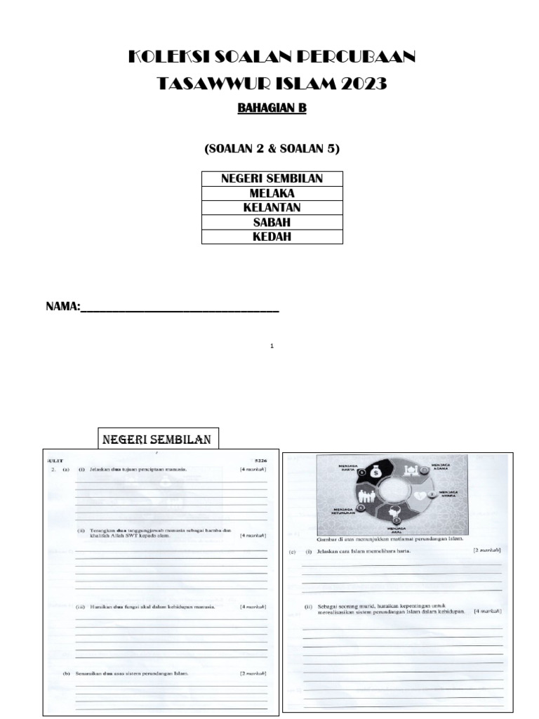 SOALAN 2 & 5 TRIAL SPM 2023 TSWR | PDF